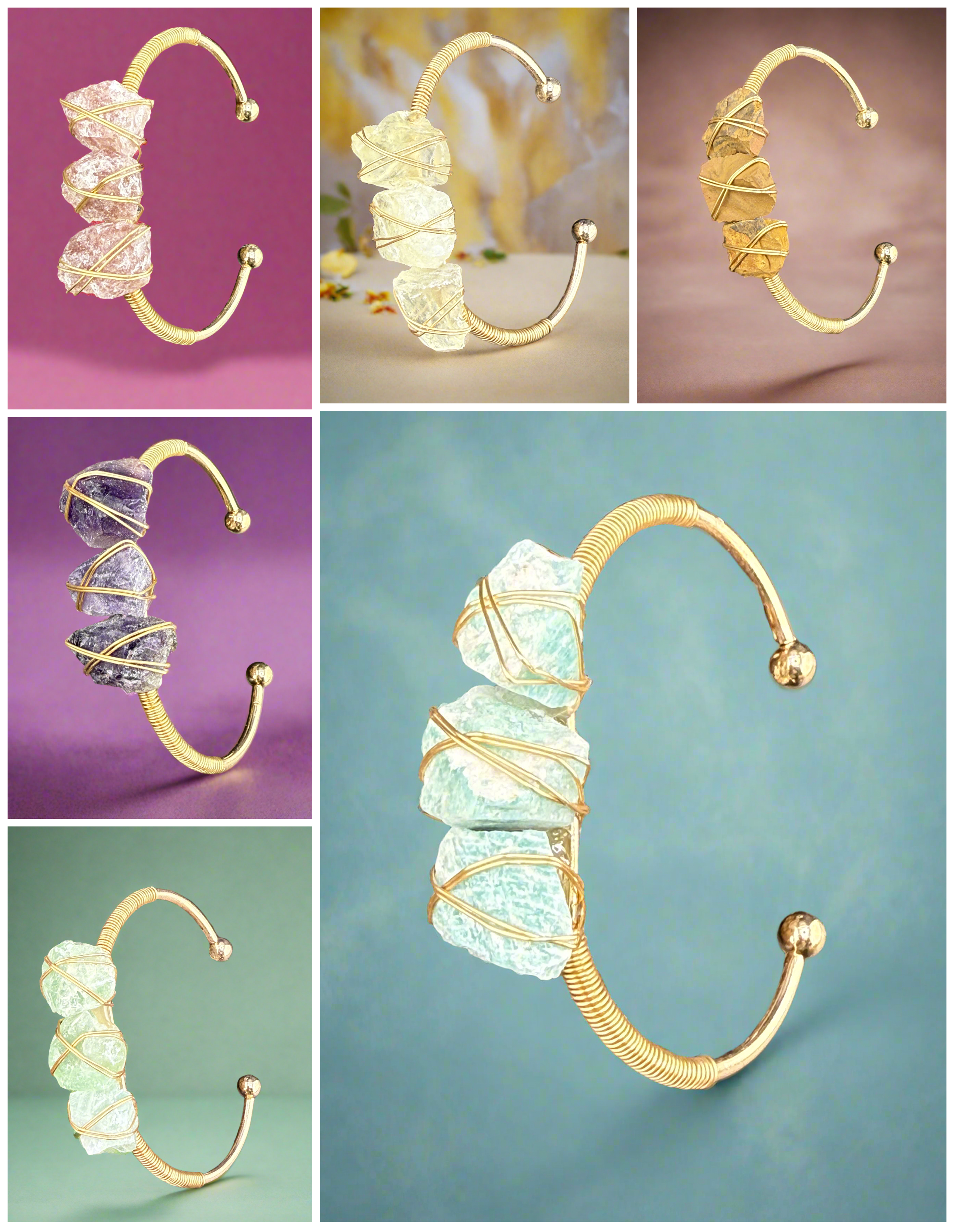 Natural Raw Crystals Cuff Bracelet – Magnificent Me