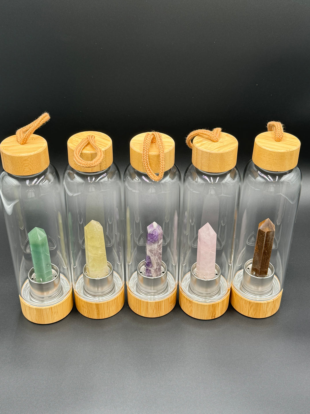 Crystal Infusion Glass & Bamboo Water Bottle – Magnificent Me